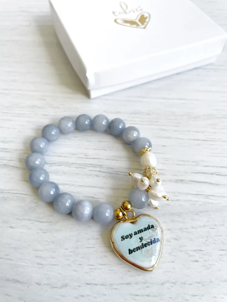 Pulsera ágatas SOY AMADA Y BENDECIDA - Tabizú
