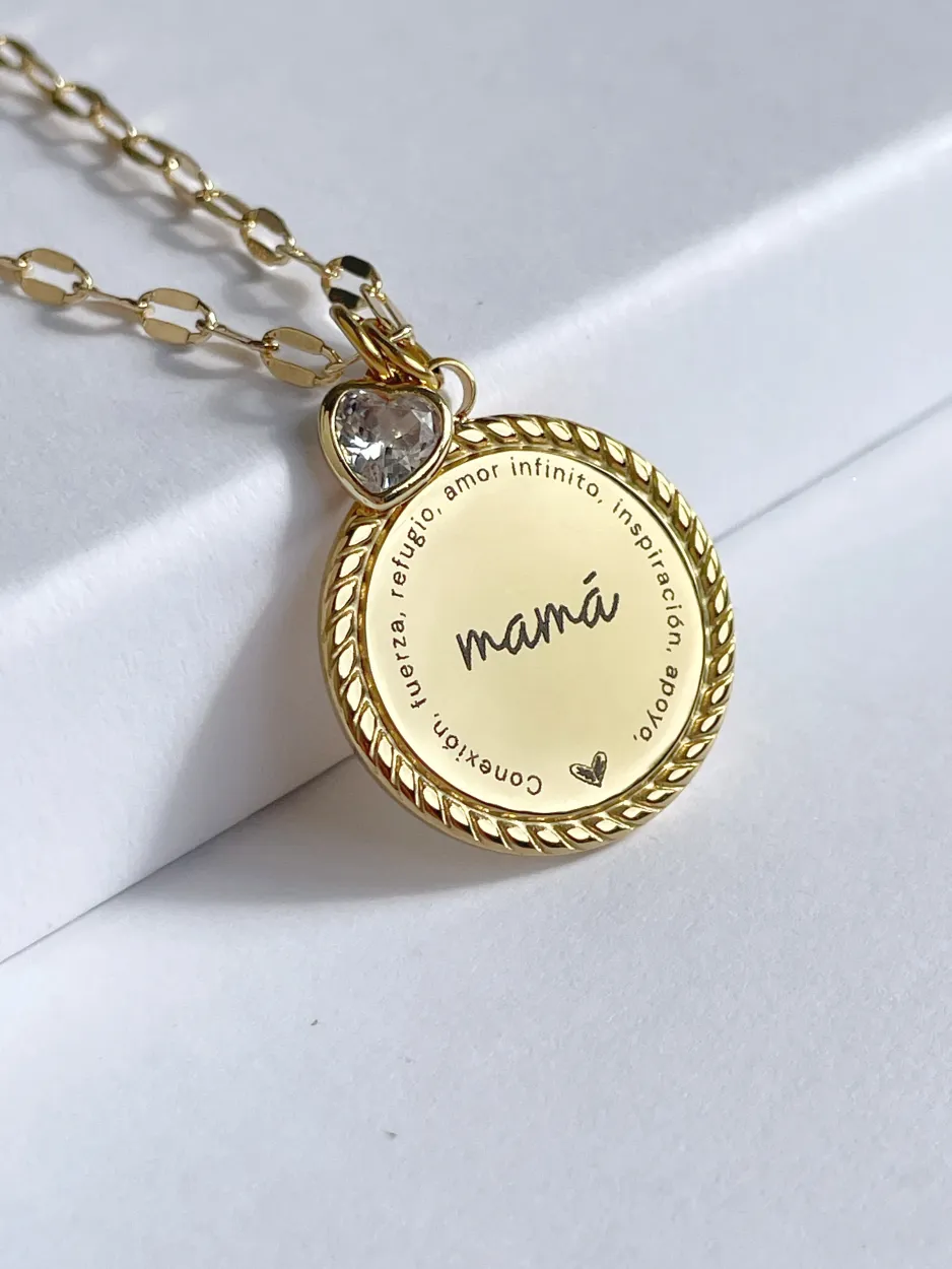 Collar medalla mamá dorado - Tabizú